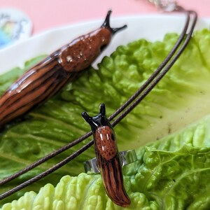 Slug Adjustable Ring/ Realistic Big Red Slug Jewellery/ Gift Plant ...