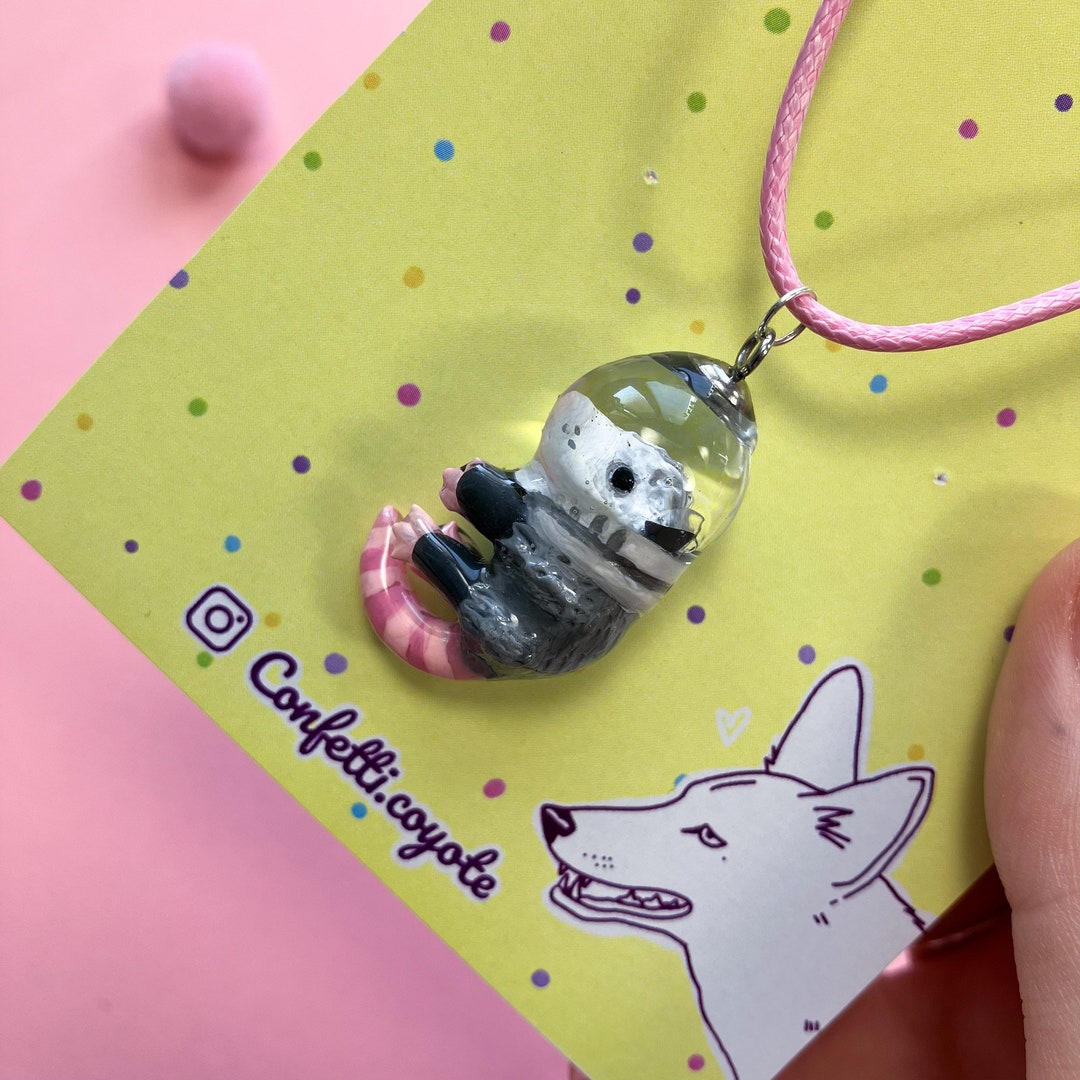 Delicate Space Possum Necklace/ Astronaut Opossum Pendant/ Meme Animal ...