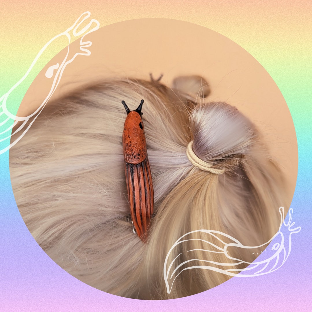 Brown Slug Hairpin, Realistic Big Red Slug Jewellery, Hair Clip, Hair ...