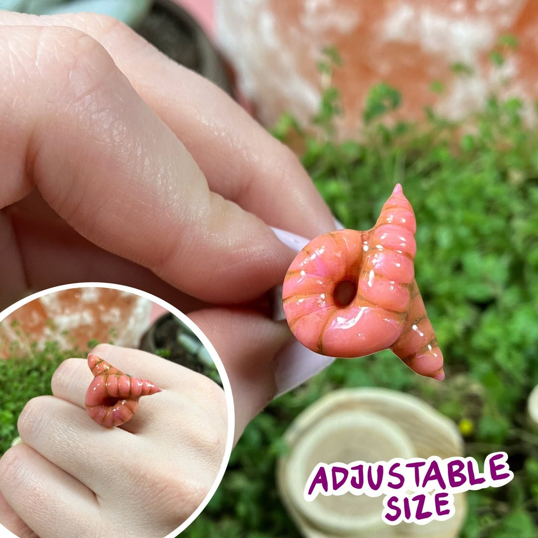 Worm Adjustable Ring/ Polymer Realistic Clay Jewellery/ Gift - Etsy