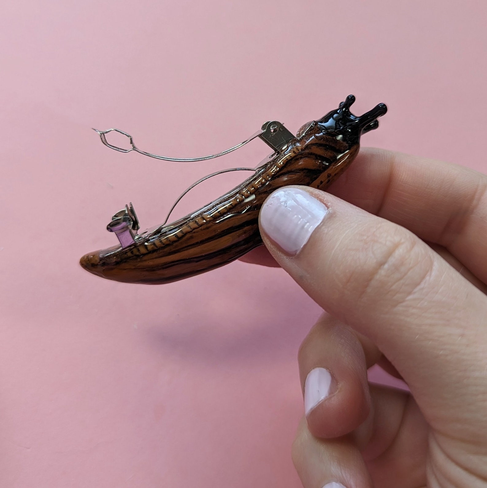 Brown Slug Hairpin, Realistic Big Red Slug Jewellery, Hair Clip, Hair ...