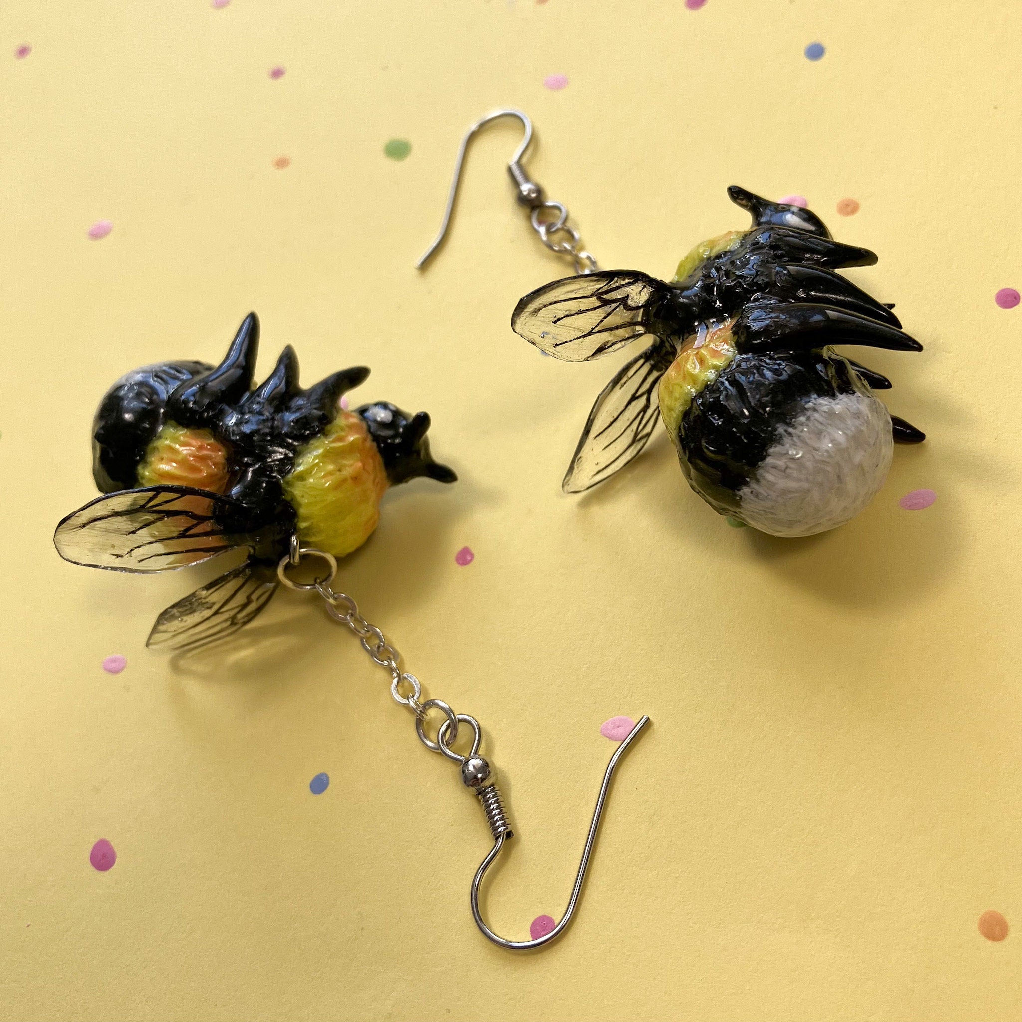 Bumblebee Dangle Earrings Insect Bee Jewelry Handmade - Etsy