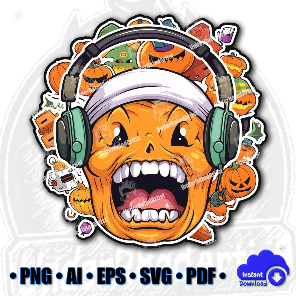 Halloween Music Monsters Svg Png Clipart Bundle for Instant Download Ai ...