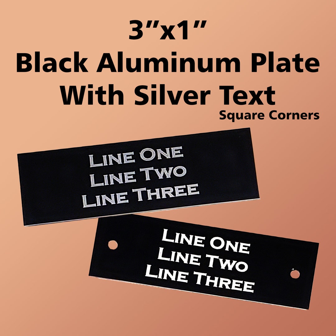 Black Plate With Gold or Silver Text - Personalized Engraving -3"x1" - Etsy
