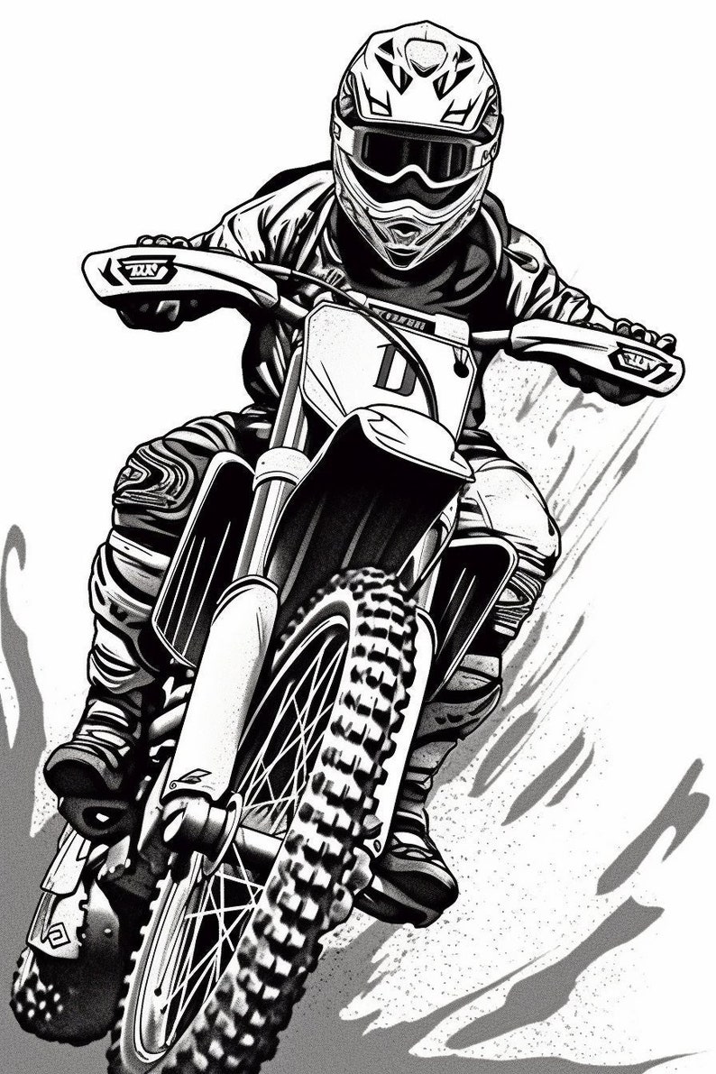 Digital Dirt Bike Coloring Pages - Etsy Australia