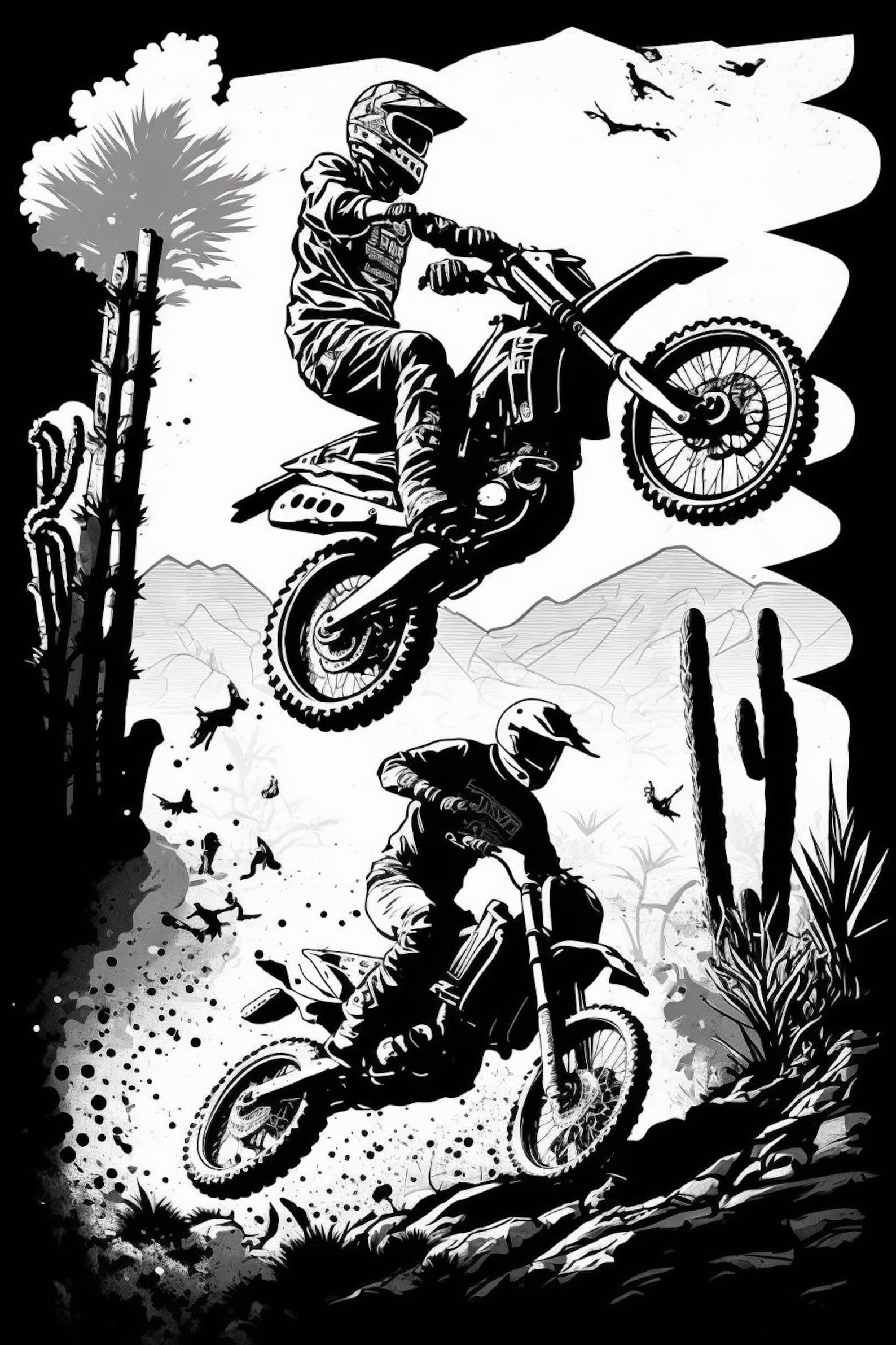 Digital Dirt Bike Coloring Pages - Etsy
