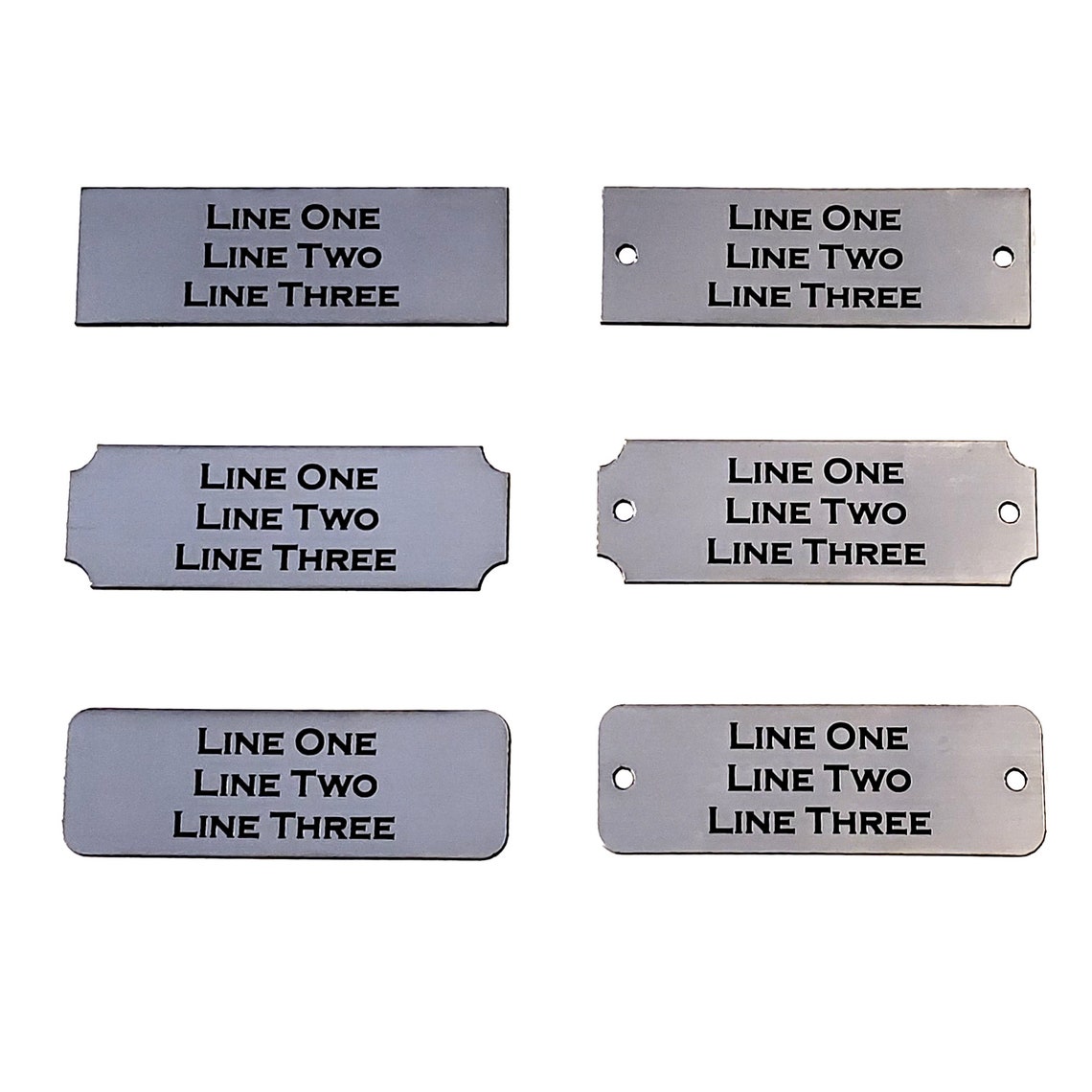 Silver or Gold Flexible Plate With Black Engraving - Personalized - 3 ...