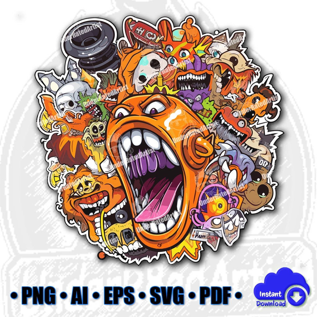 Halloween Music Monsters Svg Png Clipart Bundle for Instant Download Ai ...