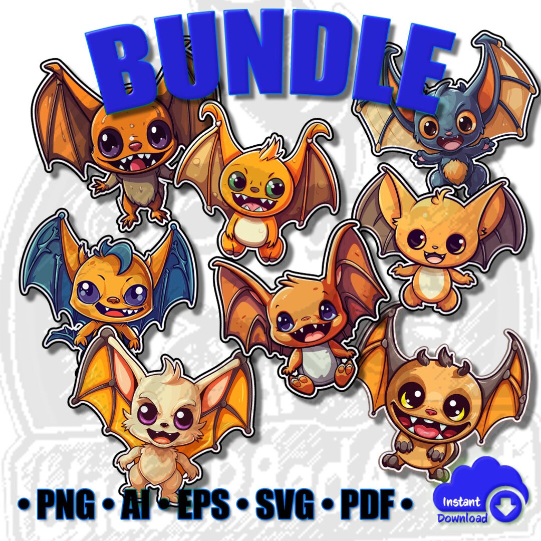 Halloween Bat Bundle Svg Png Clipart for Halloween - Ai, Eps, Svg, Pdf ...