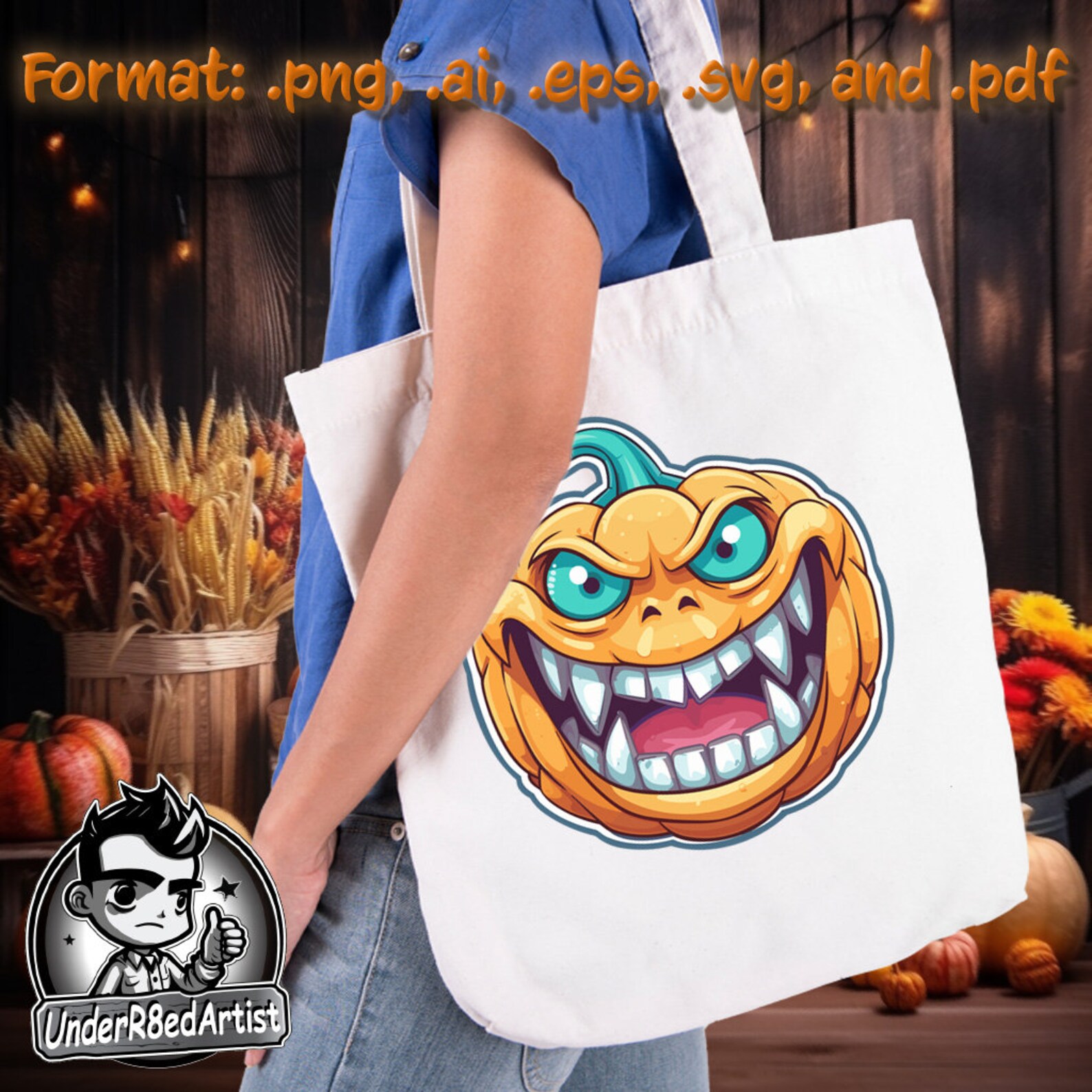 Pumpkin Monster Clipart Bundle: Halloween Vector Graphics (digital ...