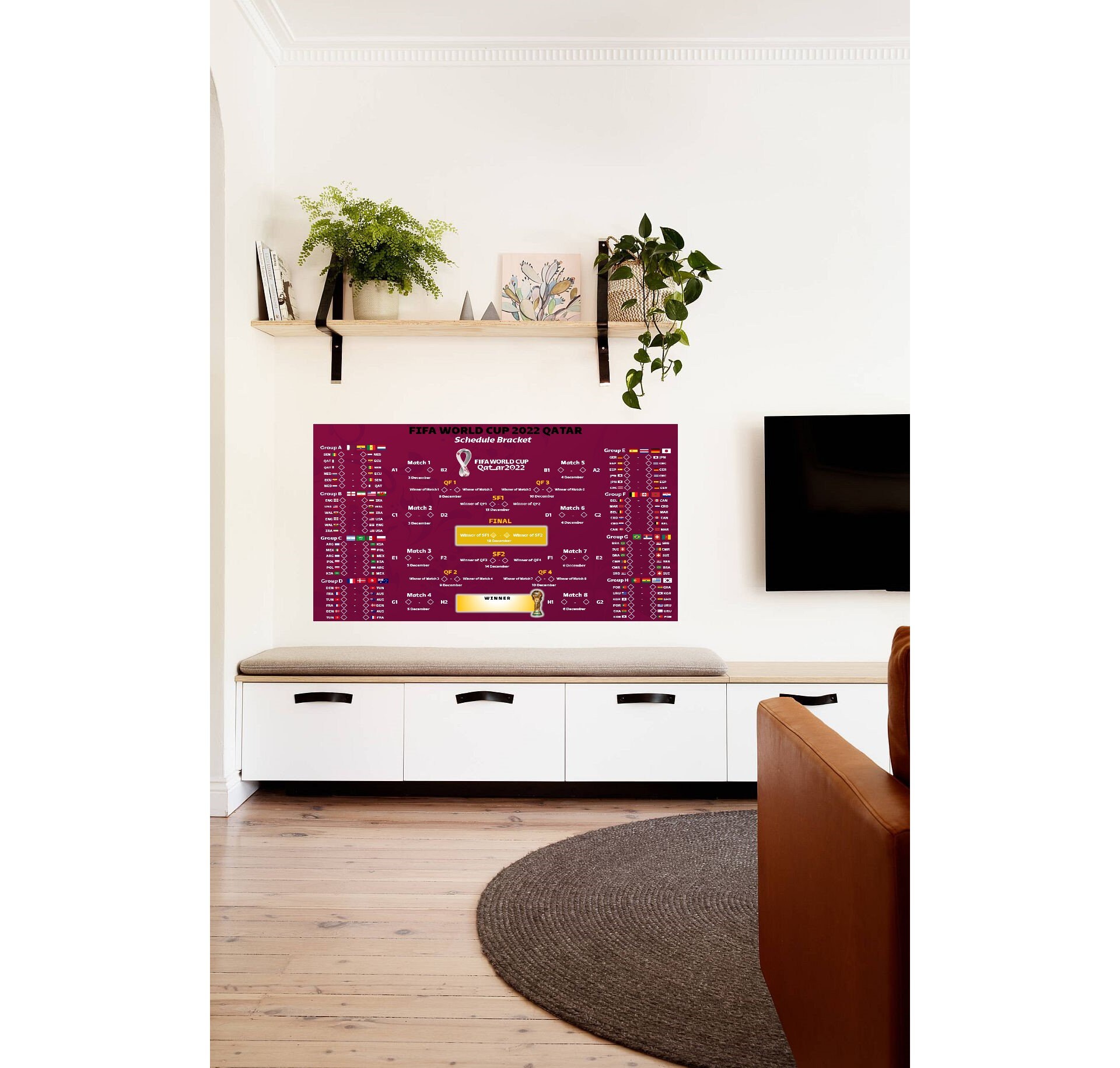 FIFA WORLD CUP 2022 Qatar | Schedule Bracket | Printable Wall Chart ...