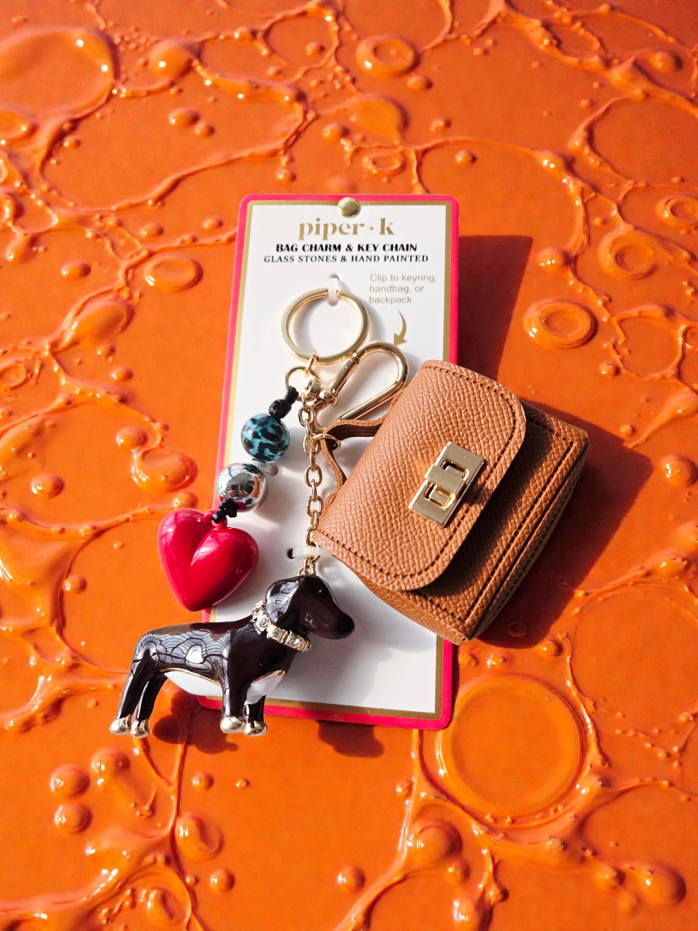 NEW Piper K Bag Charm and Keychain With Dachshund Dog, Small Pouch and ...