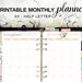 Undated Monthly Calendar Happy Planner Skinny Classic Insert, Printable ...