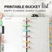 Bucket List Printable Happy Planner Skinny Classic Insert, HP Half ...