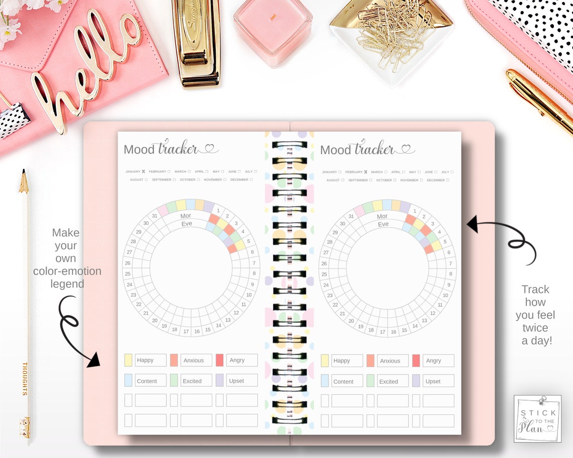 Emotion Tracker Printable Personal Size Insert, Circular Mood Tracker ...