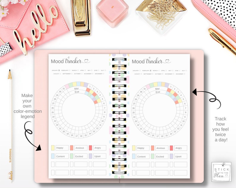 Emotion Tracker Printable Personal Size Insert, Circular Mood Tracker ...