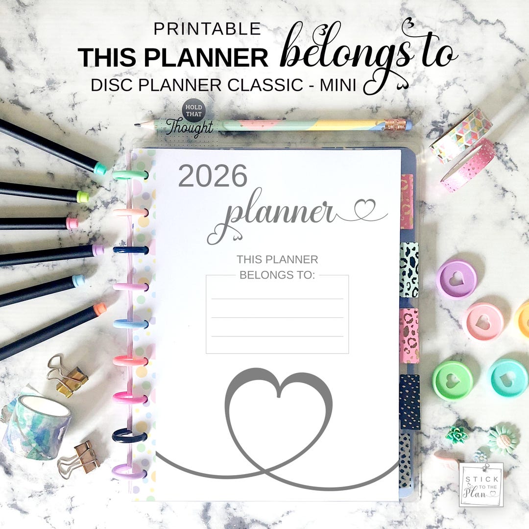 This Planner Belongs to Printable Disc Planner Insert Fit Classic ...