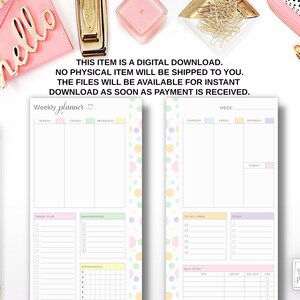 Weekly Planner Printable Happy Planner Skinny Classic Insert Dashboard ...