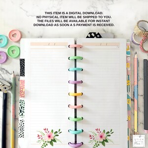 Skinny Classic Happy Planner Notes Paper, Printable Half Sheets HP Note ...