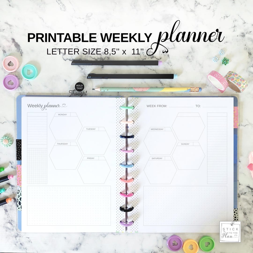 Hexagons 11 Disc Planner Printable Weekly Insert Fit Big Happy Planner ...