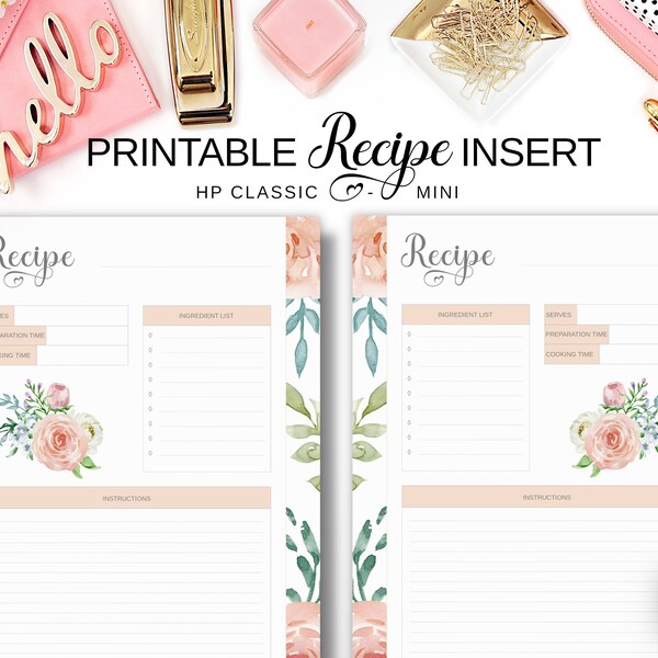 Happy Planner Classic Recipe - Etsy