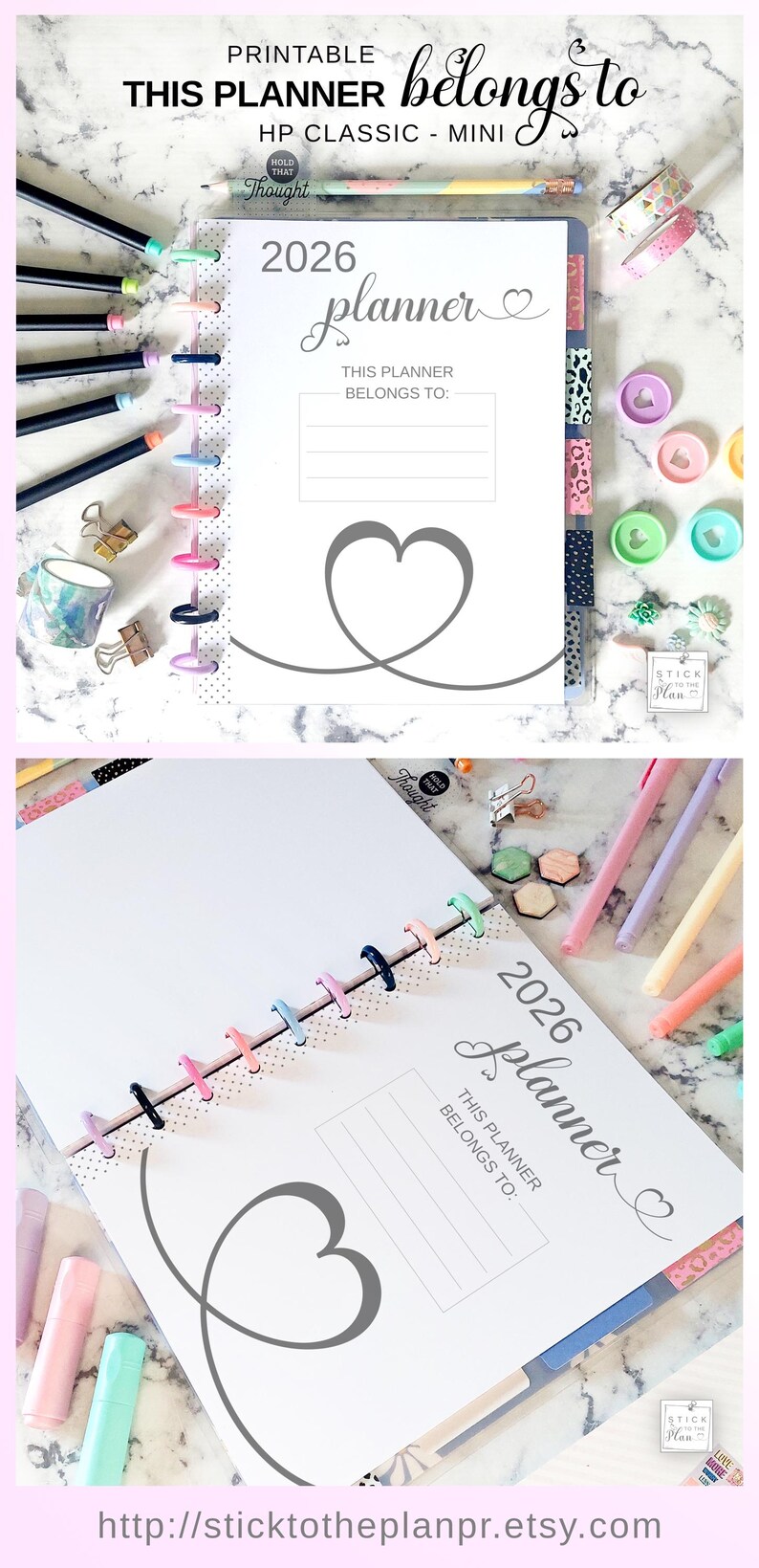 This Planner Belongs to Printable Insert 2026 Fit Happy Planner Classic ...