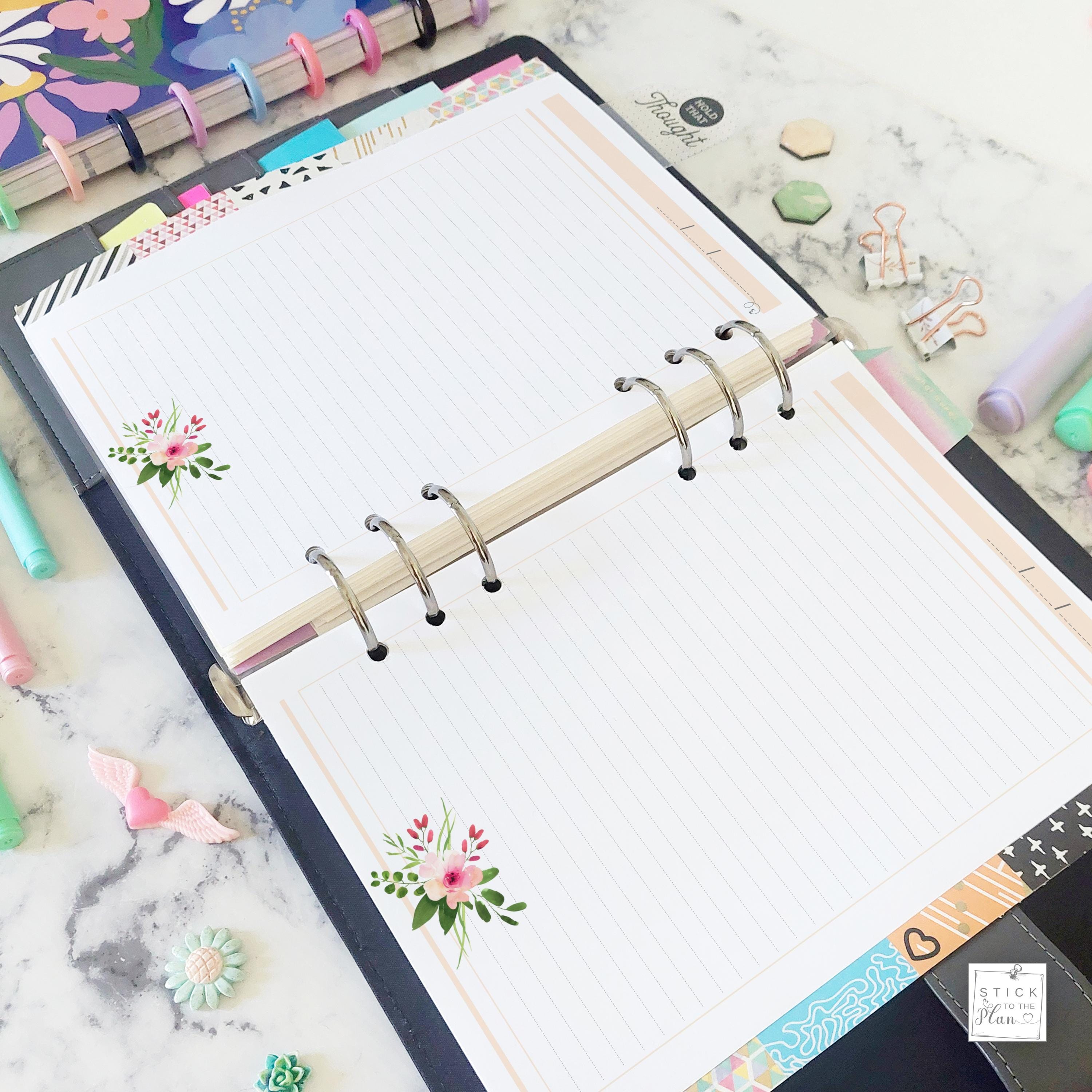 A5 Notes Printable Planner Insert, Half Letter Planner Notes Pages ...