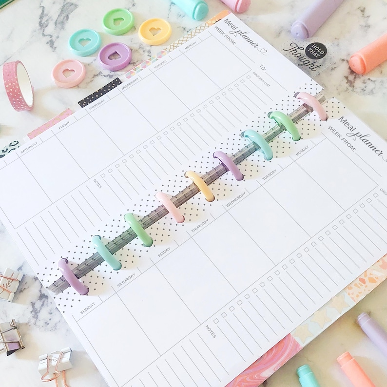 Meal Planner Weekly Printable Happy Planner Skinny Classic Insert ...