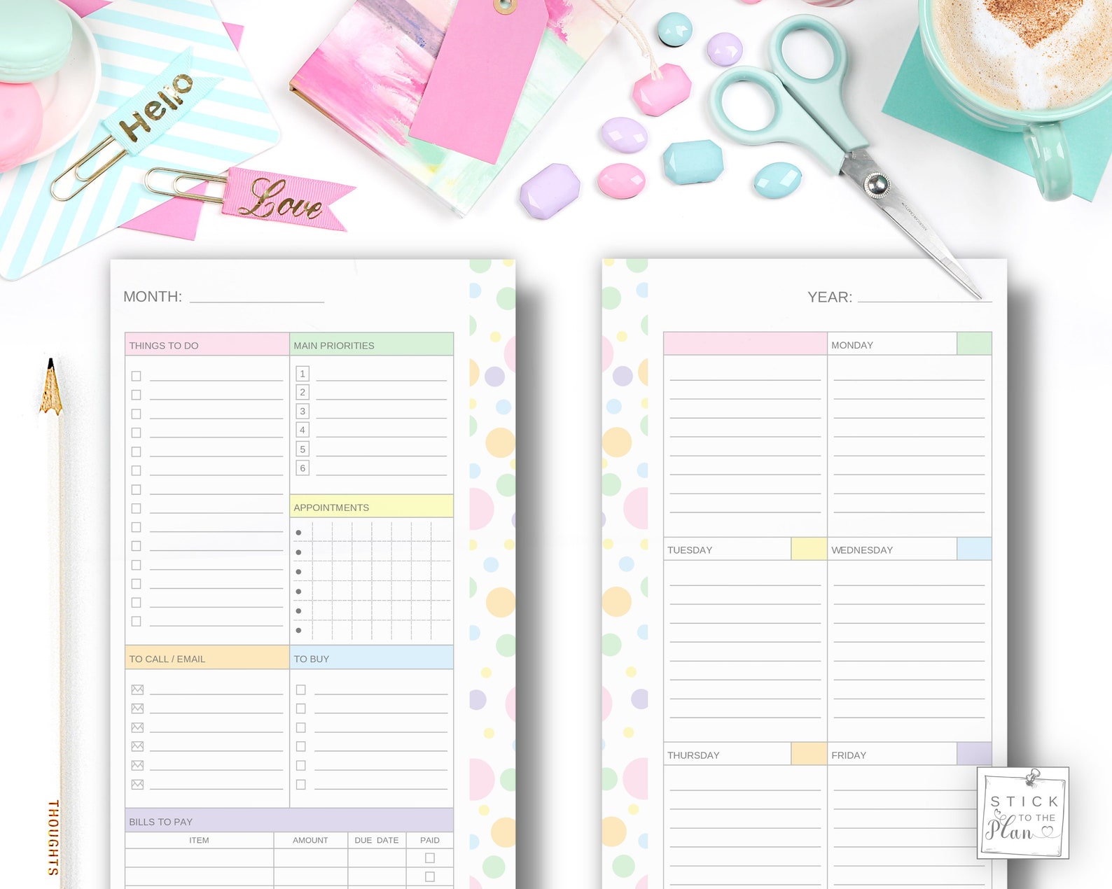 Printable Dashboard Layout Happy Planner Skinny Classic - Etsy