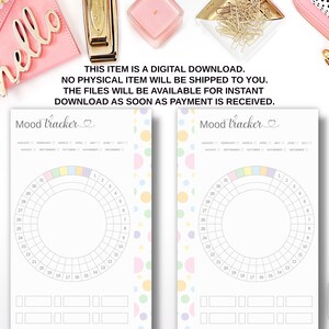 Emotion Tracker Printable Personal Size Insert, Circular Mood Tracker ...