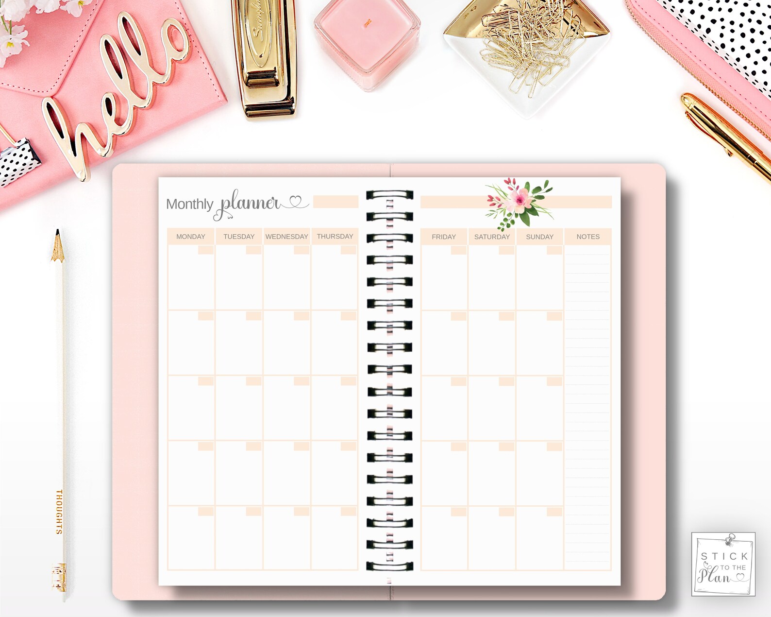 Personal Planner Bundle, Printable Undated Monthly Calendar Template ...