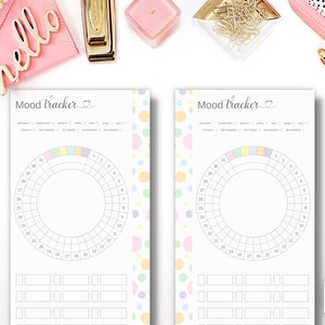 Emotion Tracker Printable Personal Size Insert, Circular Mood Tracker ...
