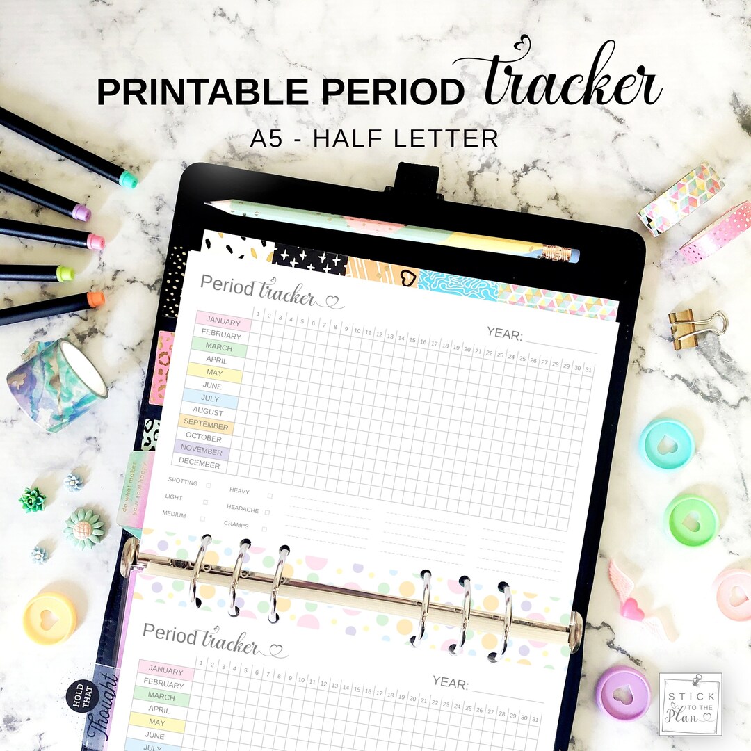 Period Tracker Printable, Period Tracking Journal With Symptom Tracker ...