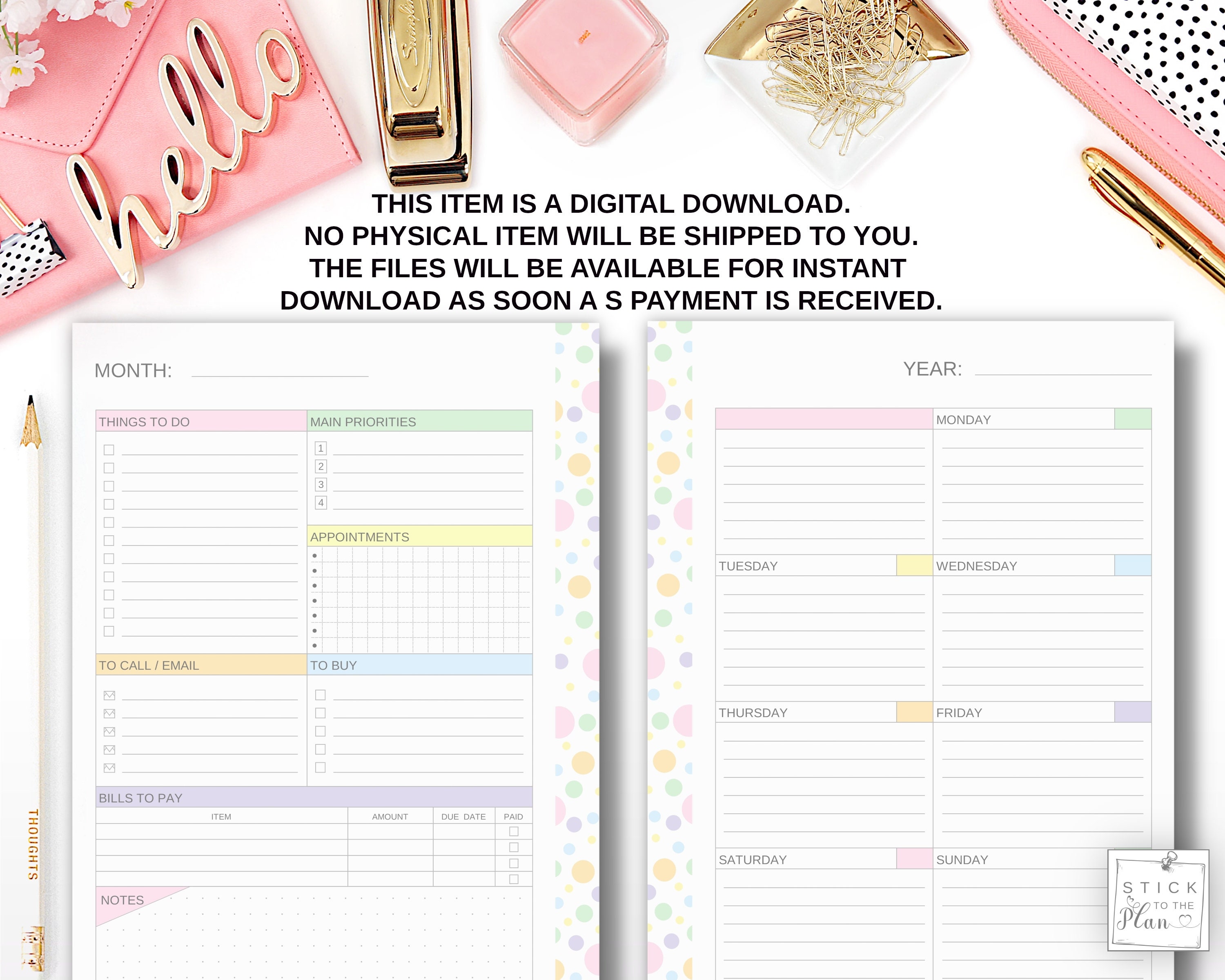 Dashboard Layout Happy Planner Classic Printable Insert - Etsy