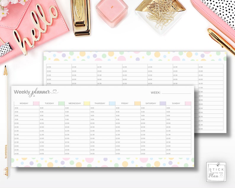 Weekly Half Hourly Planner Printable Skinny Classic Happy Planner ...
