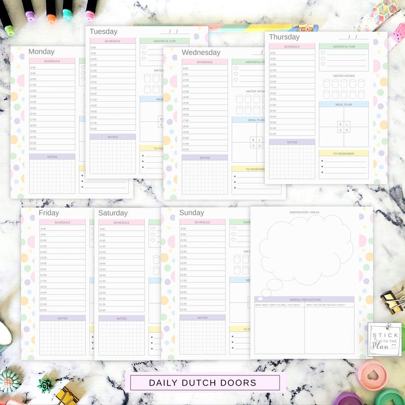 Half Sheet Weekly Vertical Layout With Daily Dutch Doors Fit Happy ...