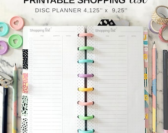 Grocery List Printable Disc Planner Insert Fit Happy Planner Skinny ...