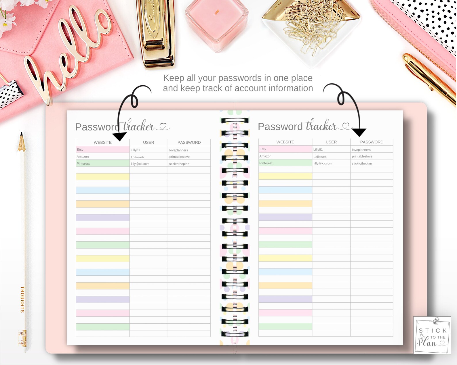 A5 Password Tracker Printable Half Letter Password Book - Etsy