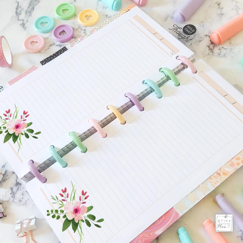 Skinny Classic Happy Planner Notes Paper, Printable Half Sheets HP Note ...