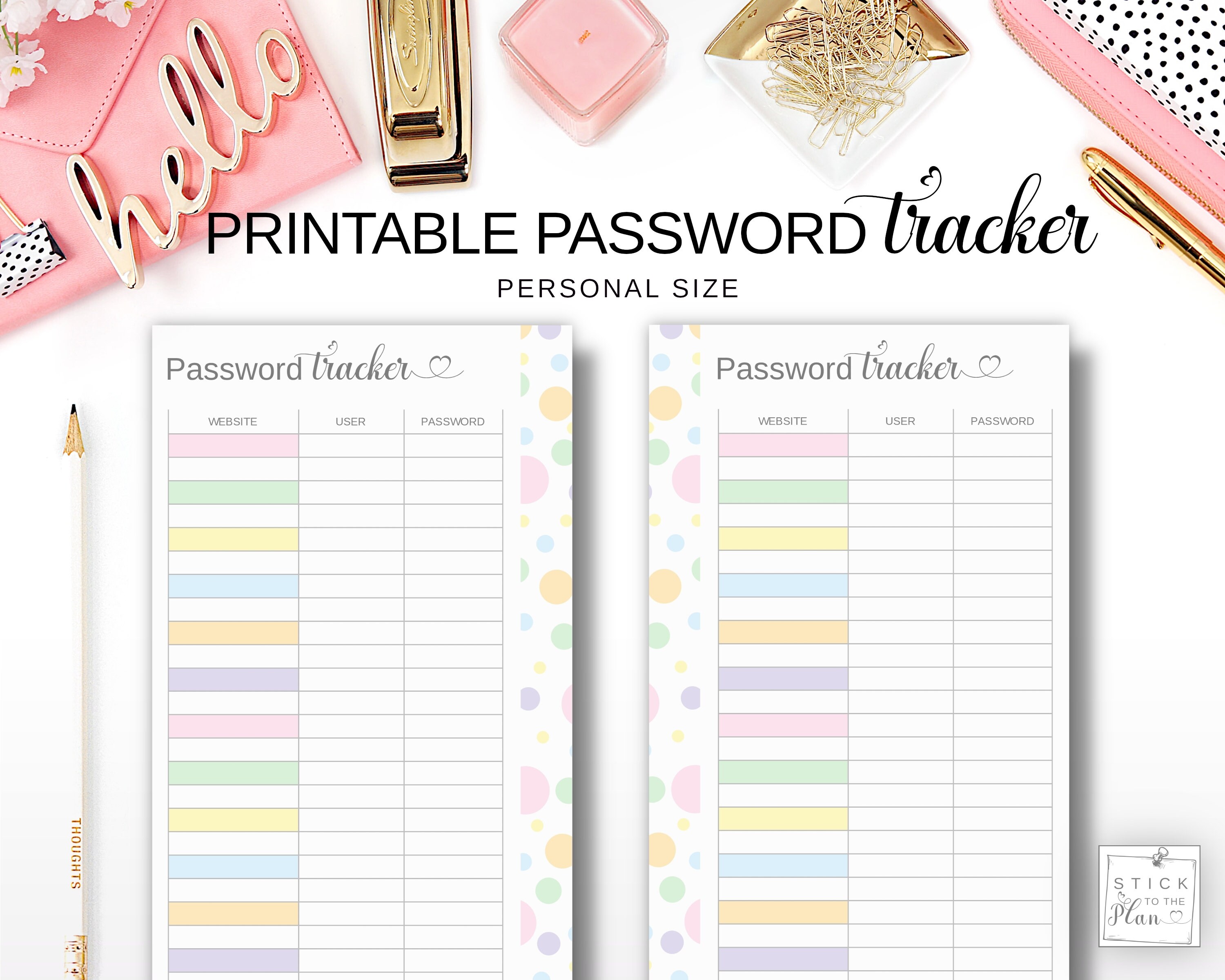 Personal Password Book Printable Password Tracker Personal - Etsy