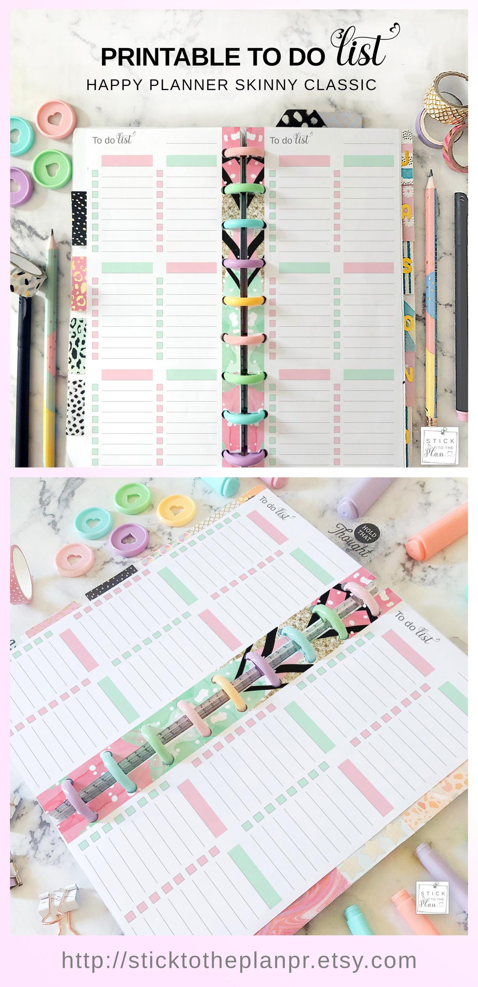 To Do List Printable Disc Planner Skinny Classic Insert (fit Happy ...