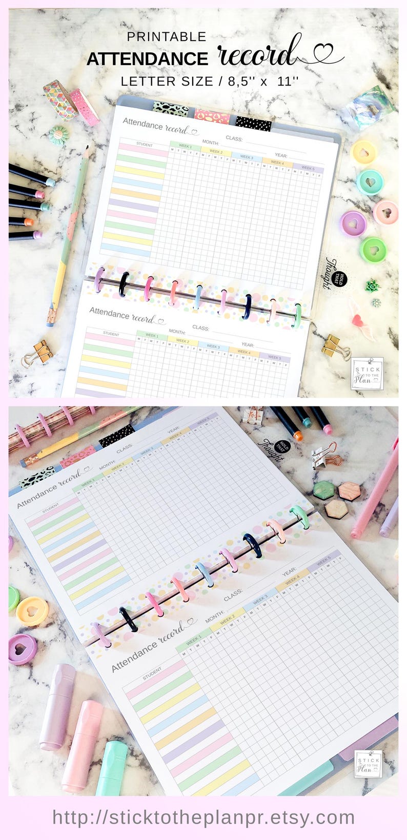 Student Attendance Tracker, Monthly Class Attendance Sheet Printable ...