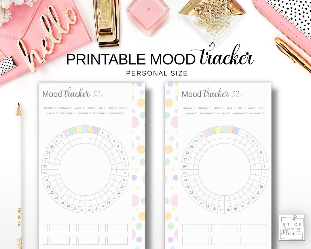 Emotion Tracker Printable Personal Size Insert, Circular Mood Tracker ...