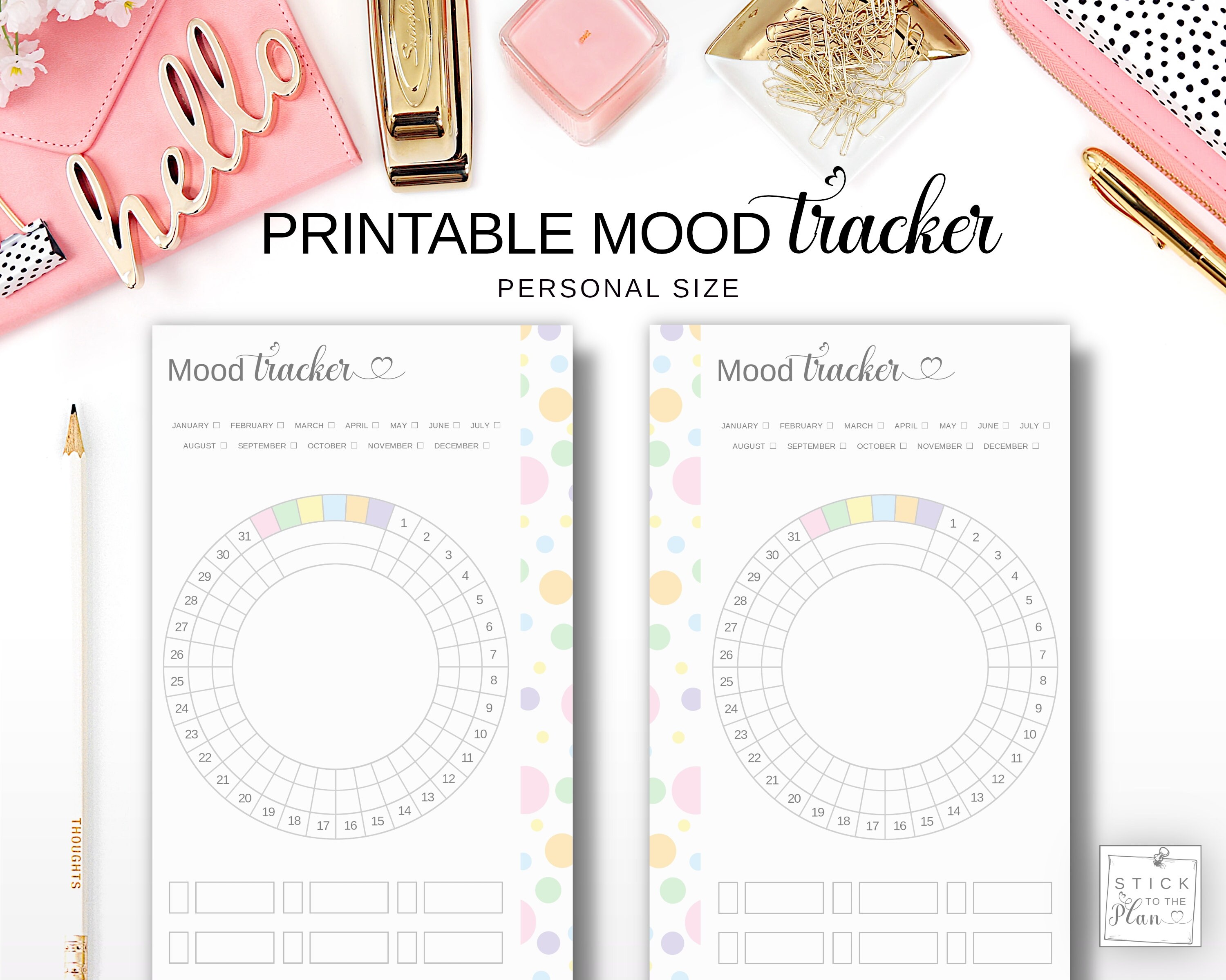 Emotion Tracker Printable Personal Size Insert, Circular Mood Tracker ...