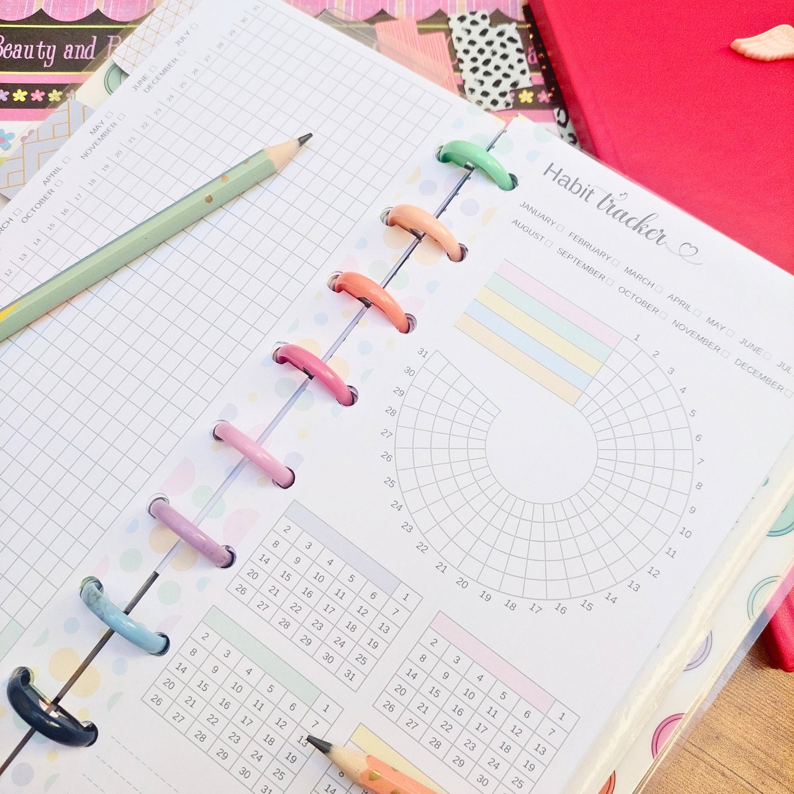 Circle Habit Tracker Happy Planner Skinny Classic, Printable HP Half ...