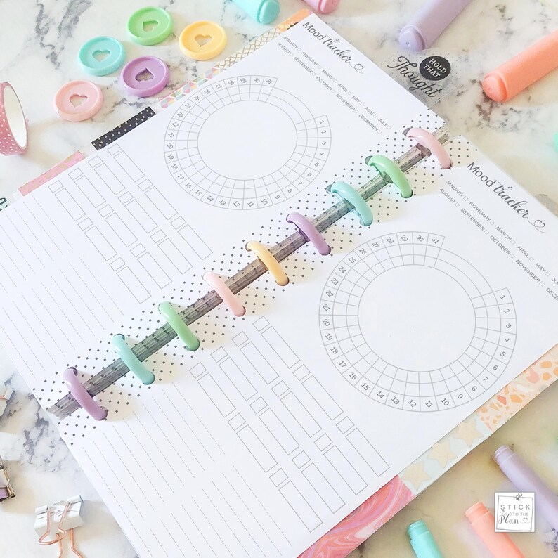 Mood Tracker Circular Printable Insert Fit Happy Planner Skinny Classic ...