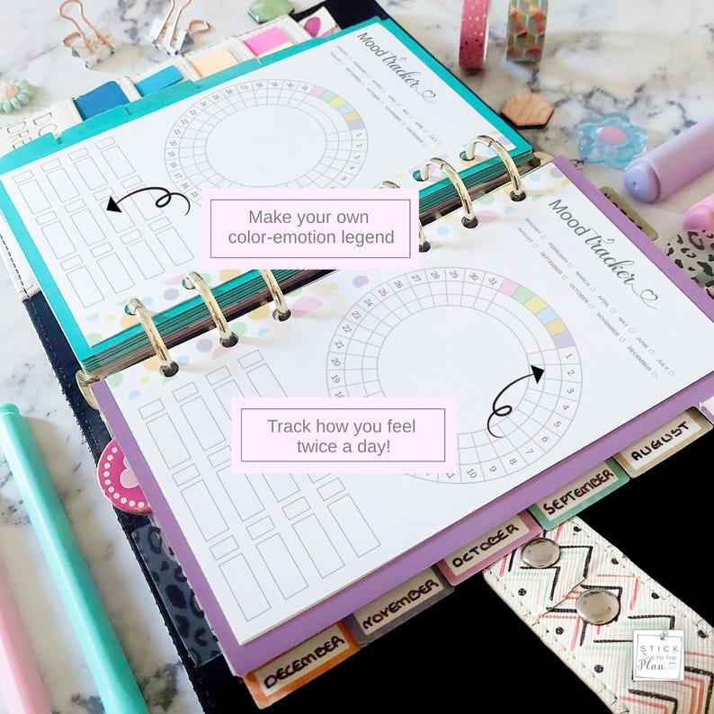 Emotion Tracker Printable Personal Size Insert, Circular Mood Tracker ...