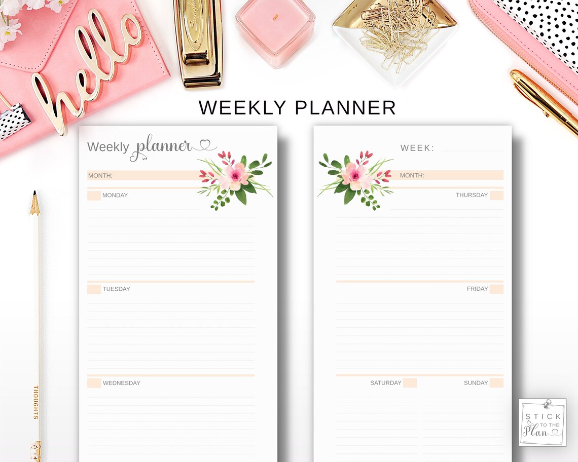 Personal Planner Bundle, Printable Undated Monthly Calendar Template ...
