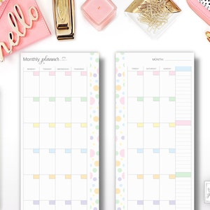Monthly Pages Skinny Classic Happy Planner, Printable Monthly Calendar ...