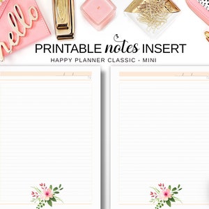 Printable Happy Planner Notes Insert Classic HP Lined Note - Etsy